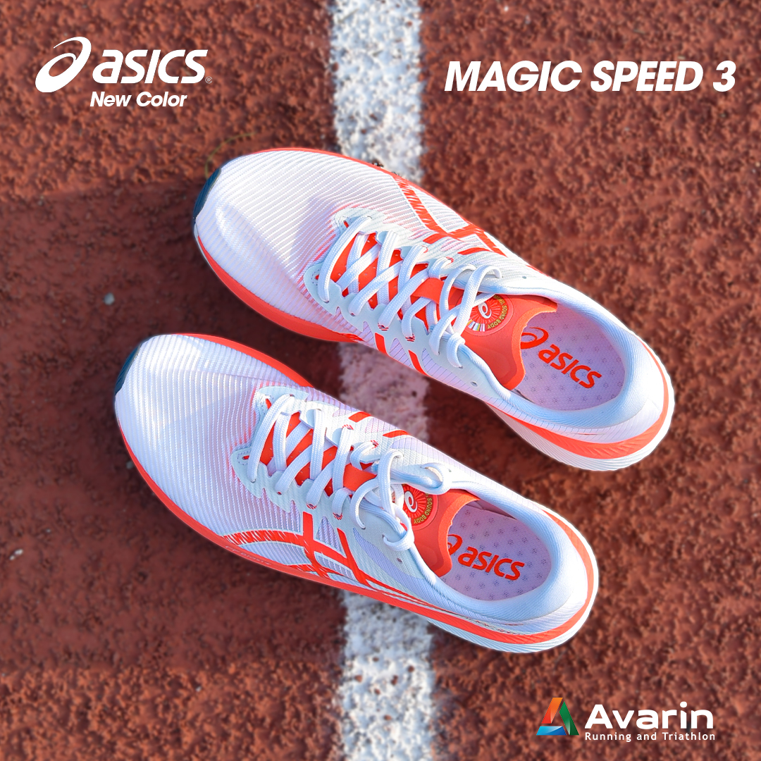 Asics Magic Speed 3 Women White/Sunrise Red : Avarin Running