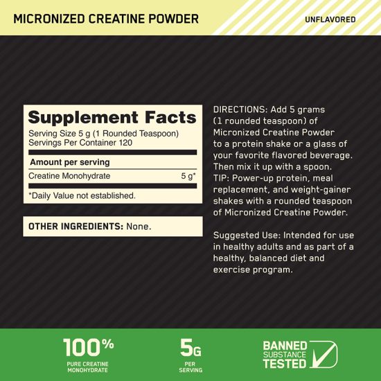 Optimum Nutrition Micronized Creatine Powder - Avarin: Running and ...