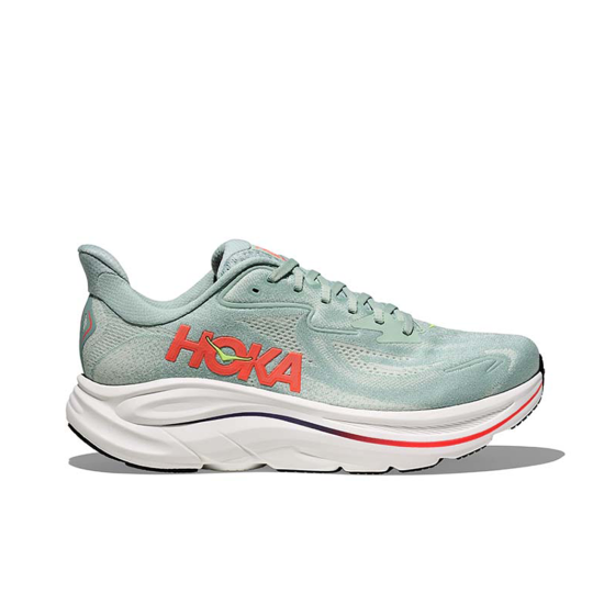 Hoka Clifton 10 Wide Men Sage/Neon Flame - Avarin: Running and Triathlon.